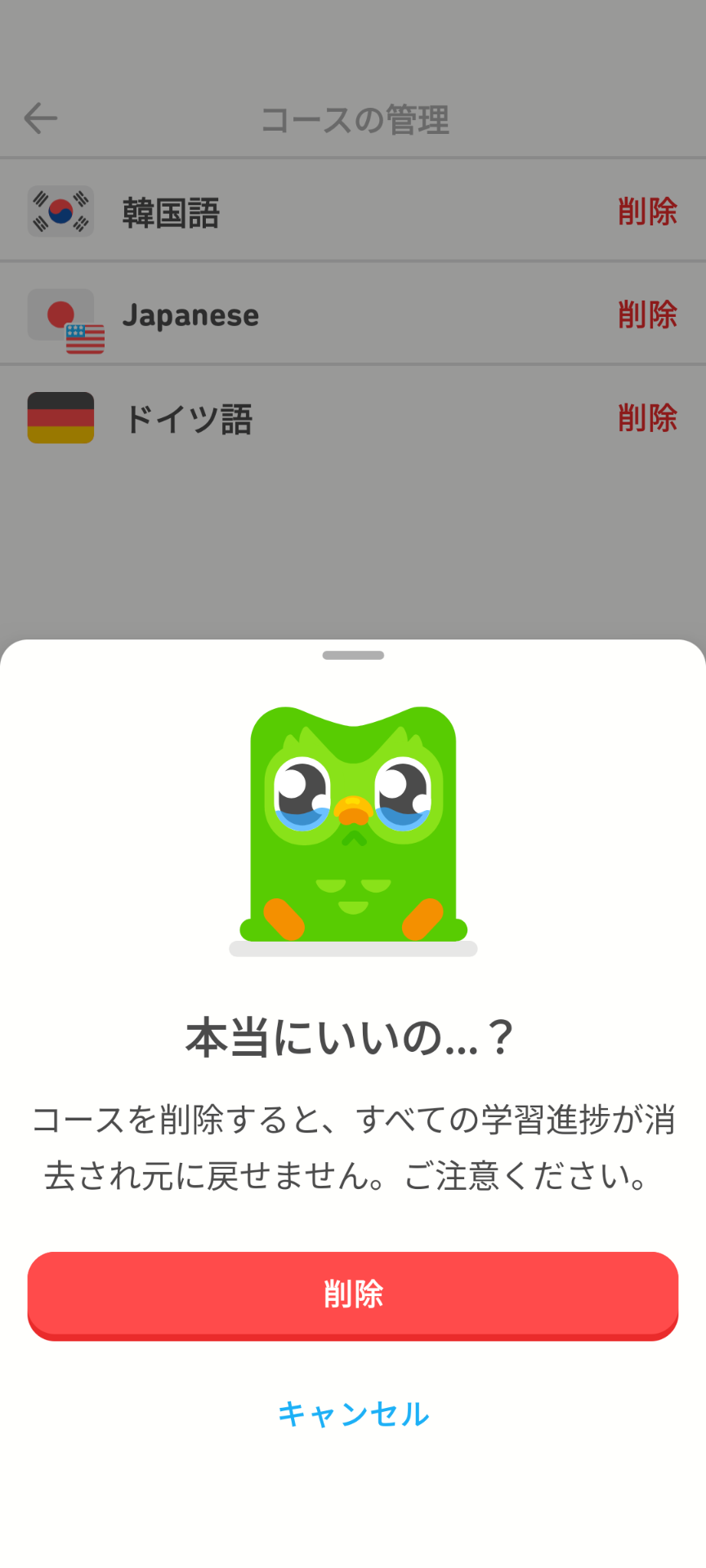 Duolingoのコースを削除・リセットする方法を完全解説します【2025年版】 | AI英語で英会話！